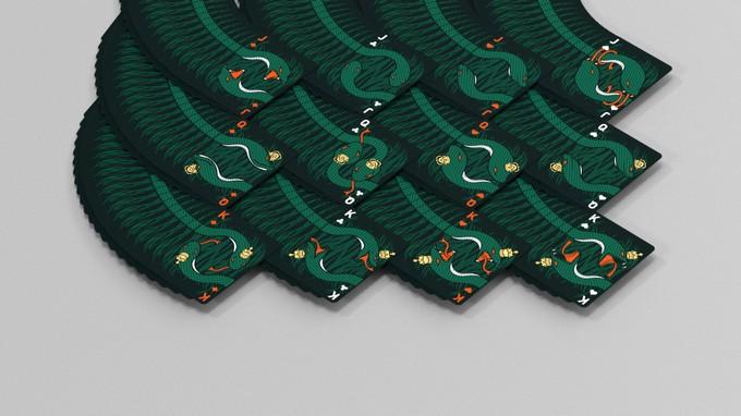 Poker Cards - The Serpent, Green Snake Playing Cards, printed by ...