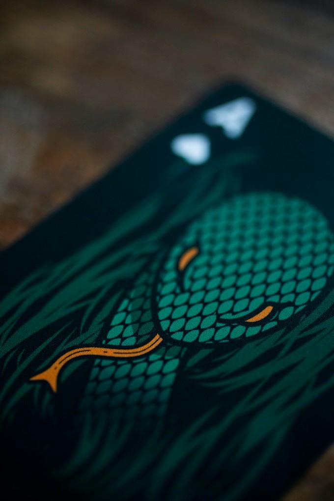 Poker Cards - The Serpent, Green Snake Playing Cards, printed by Cartamundi using True Linen B9 ...