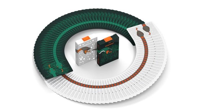 Poker Cards - The Serpent, Green Snake Playing Cards, printed by Cartamundi using True Linen B9 ...