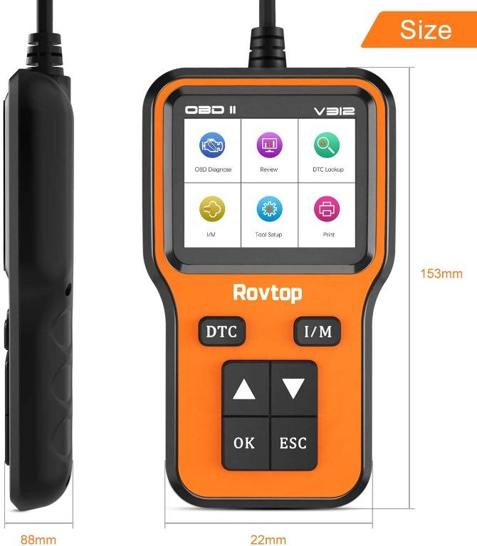 Rovtop OBD2 Scanner Code Reader Diagnostic Car Scan Tool for Checking ...