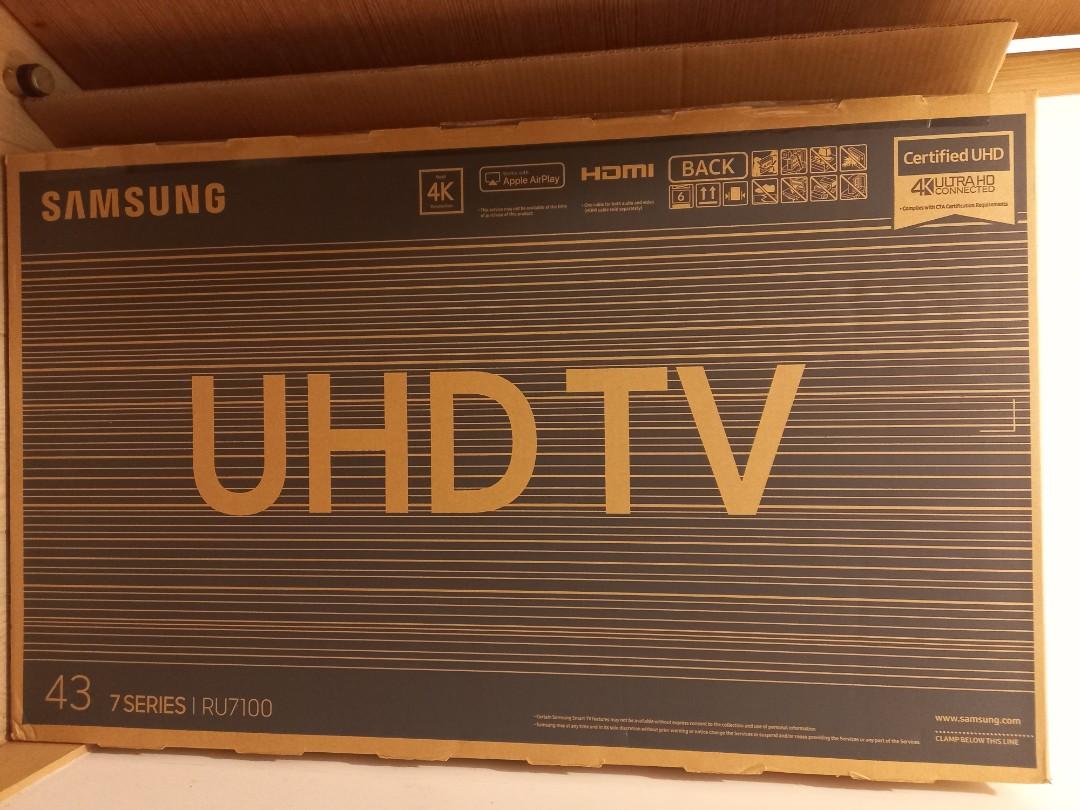 Samsung 43吋 4K智能电视 Smart TV RU7100 43", 家庭電器, 電視 & 其他娛樂, 電視 - Carousell