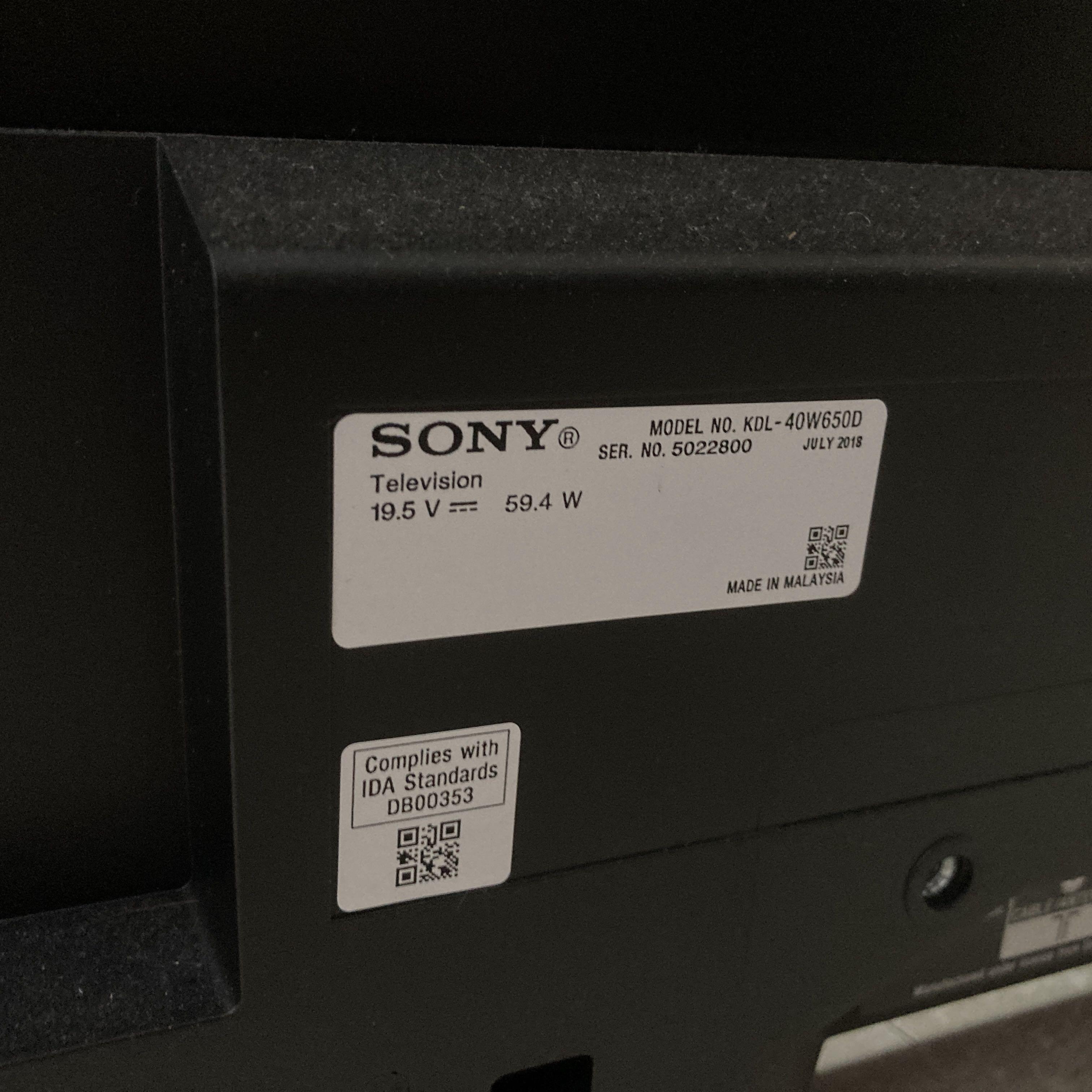 Sony KDL-40W650D Full HD Led Smart TV, TV & Home Appliances, TV ...