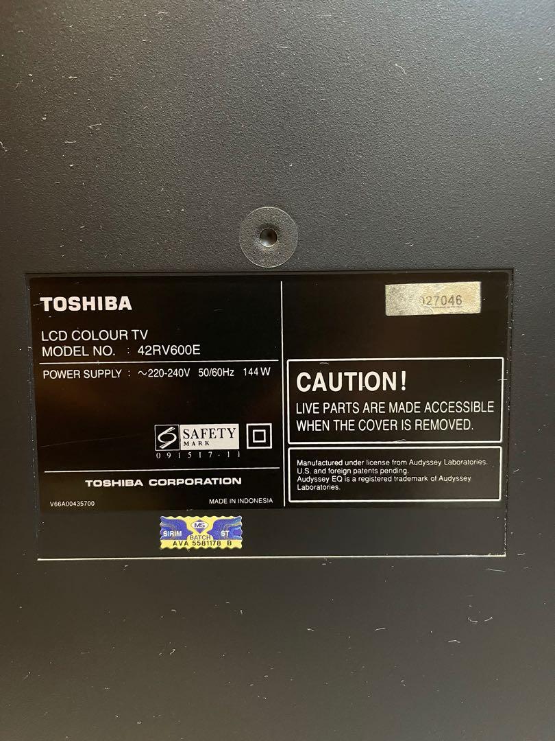 Toshiba 42 inch FULL HD LCD TV - 42RV600E, TV & Home Appliances, TV ...