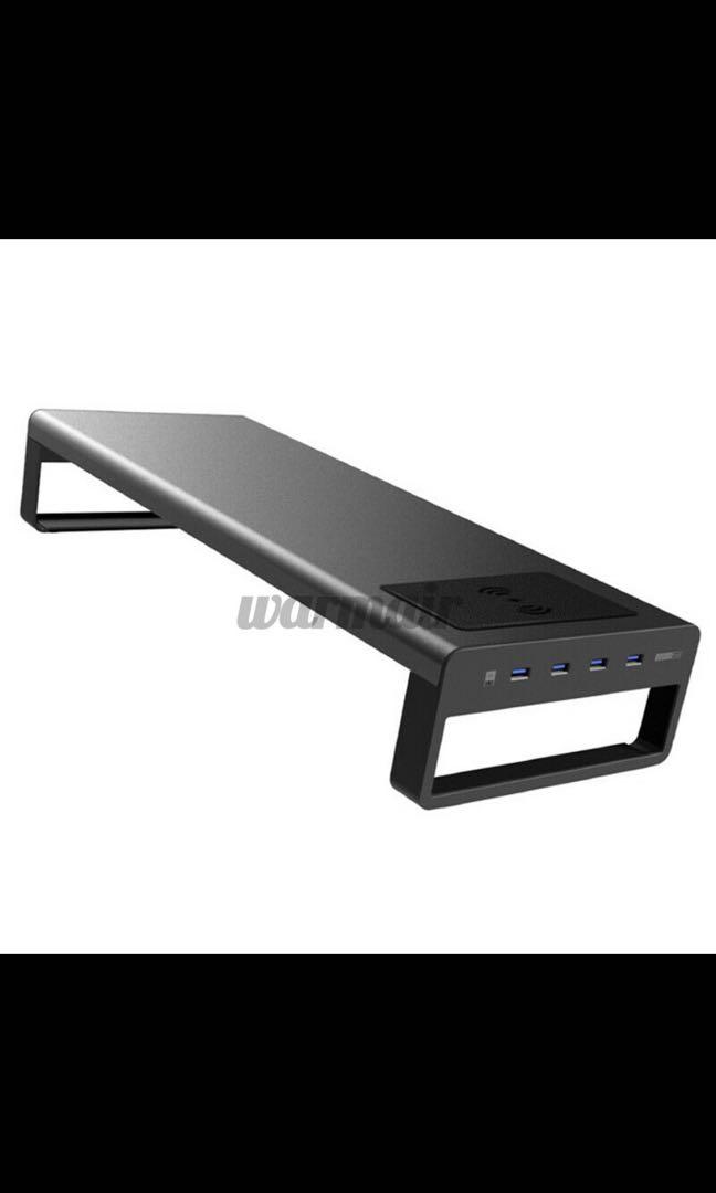 Vaydeer USB 3.0 Wireless Charging Monitor Stand Aluminum Monitor Stand ...