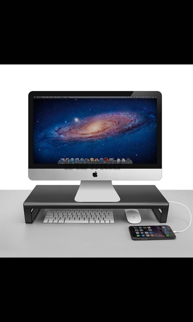 Vaydeer USB 3.0 Wireless Charging Monitor Stand Aluminum Monitor Stand ...