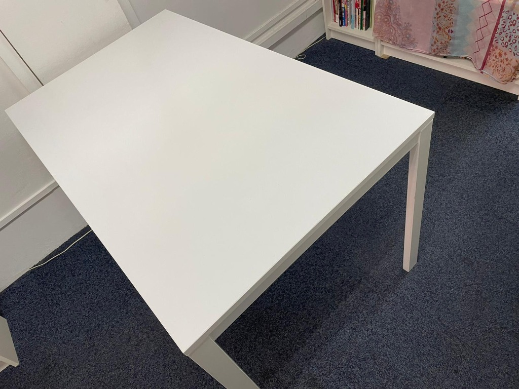 White Rectangle Table x 1 (Used) *dismantled*, Furniture & Home Living ...
