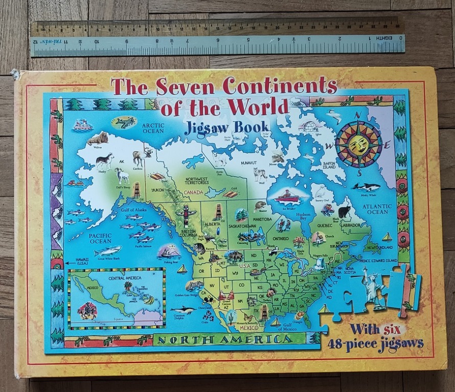 Book of 6 Jigsaw Puzzles World Continents, Hobbies & Toys, Toys & Games ...