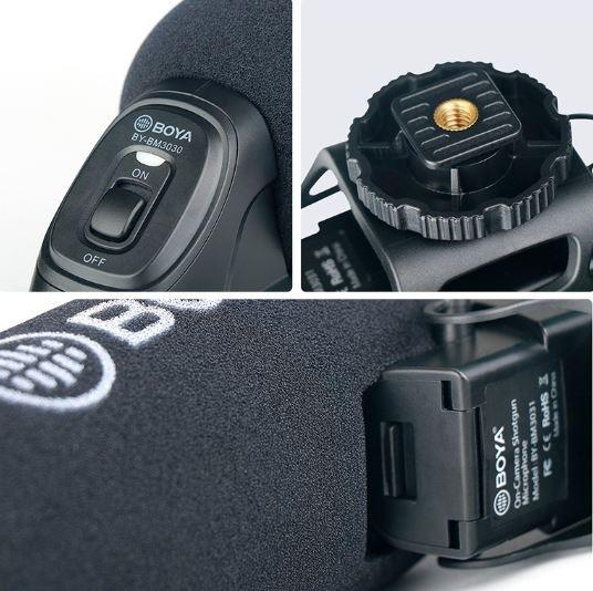 Boya BY-BM3030 On Camera Shotgun Microphone - Hypercardioid Video Mic ...