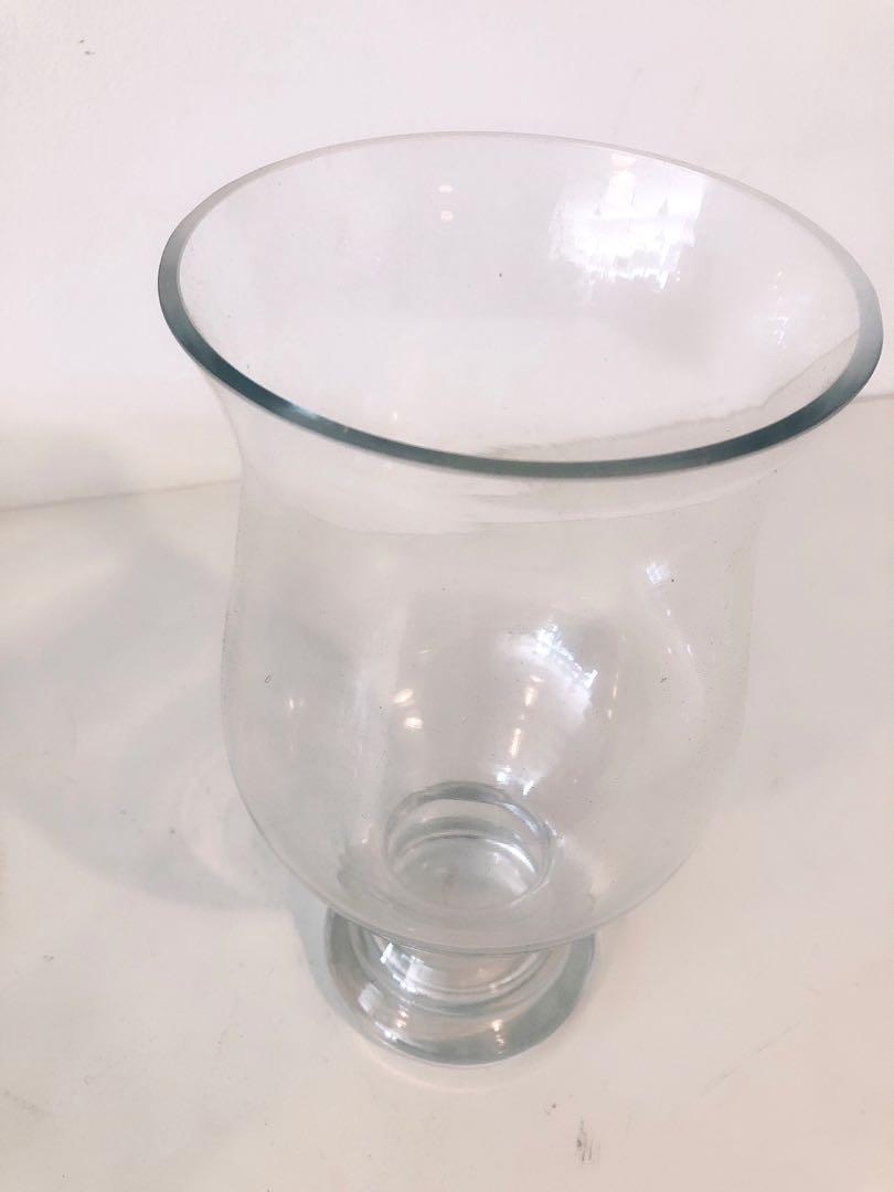 Low elevated shaped glass vase, Furniture & Home Living, Home Decor ...