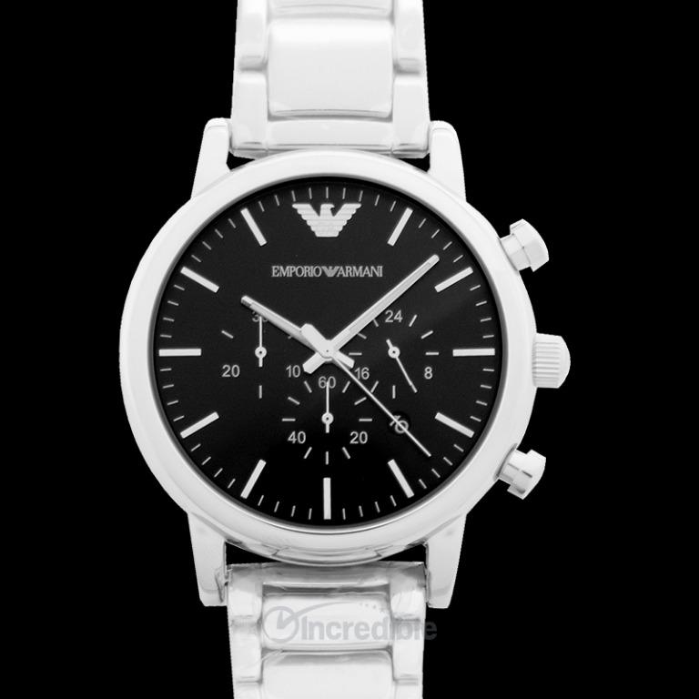 [NEW] Emporio Armani Classic Chronograph Quartz Black Dial Men's Watch ...
