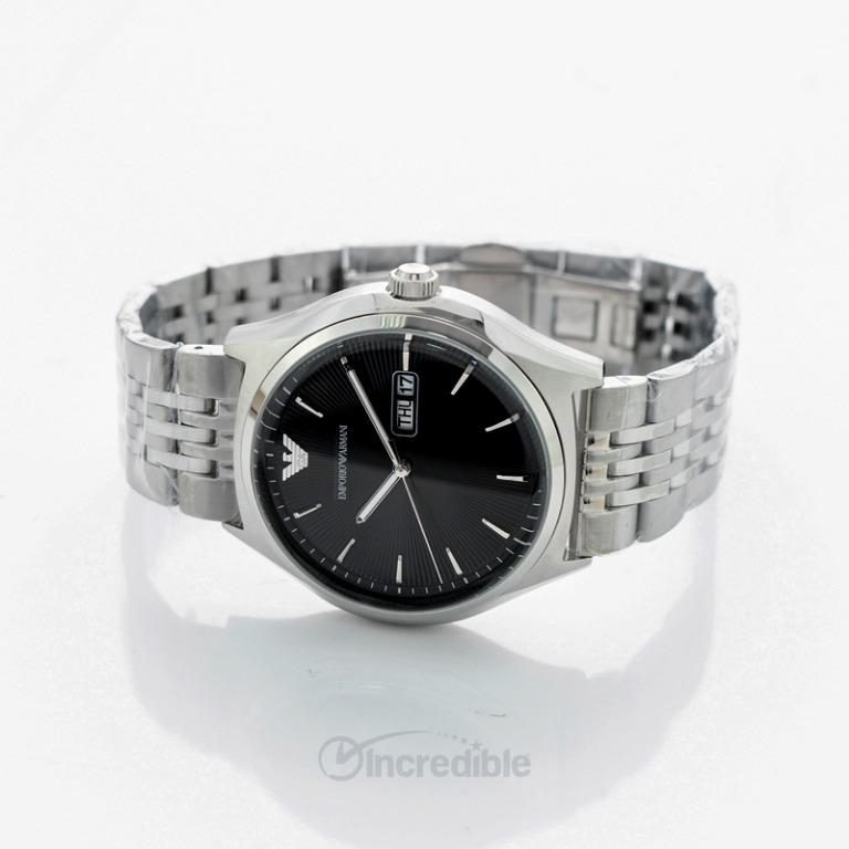 [NEW] Emporio Armani Quartz Black Dial Stainless Steel Bracelet Men's ...