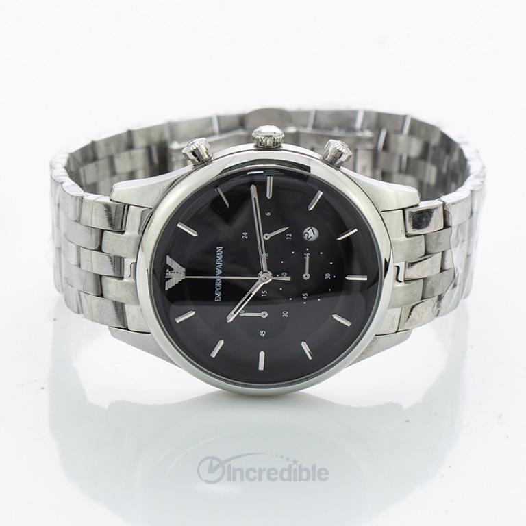 [NEW] Emporio Armani Chronograph Black Dial Men's Watch AR11017, Luxury ...