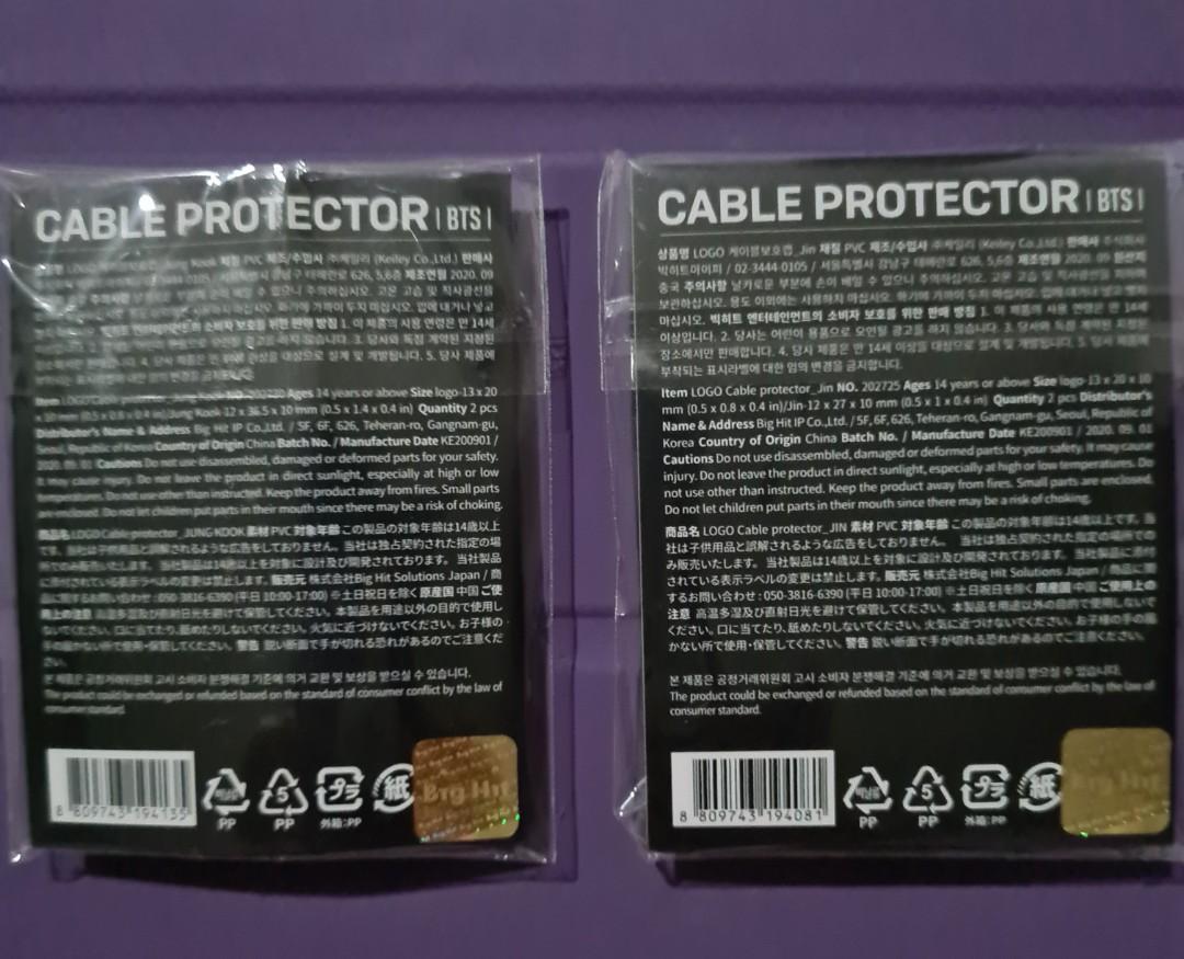 Official BTS Pop-up Logo Cable Protector, Hobbies & Toys, Memorabilia ...