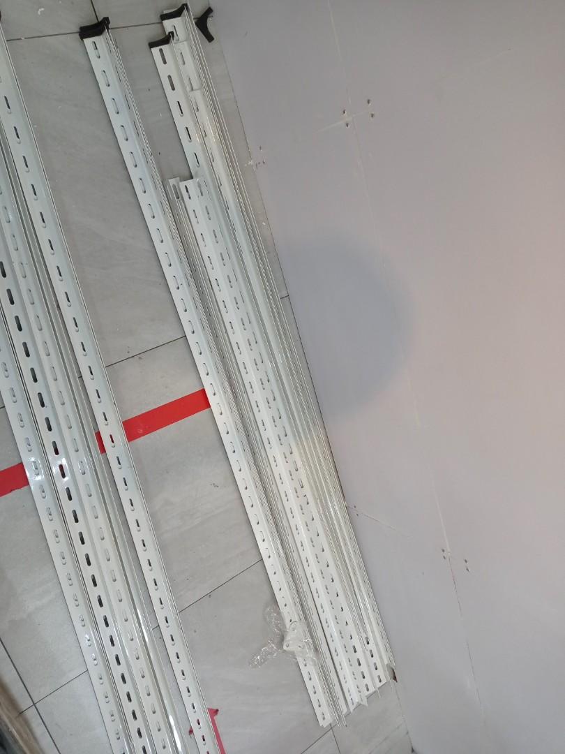 White Steel Rack Storage Poles Boltless, Furniture & Home Living ...