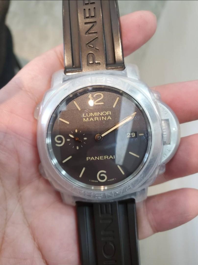 沛納海 Pam608 限量100枚 Lumnior 1950 護橋鐫刻Hong Kong字樣 菸草面 金針 香港紀念版, 名牌精品, 精品手錶 ...