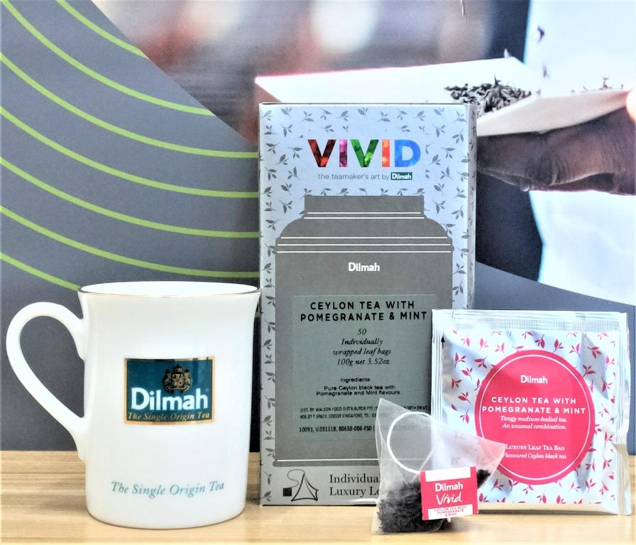 A Box of Dilmah Vivid Sachet with Dilmah Porcelain Mug ( 4 flavors ...