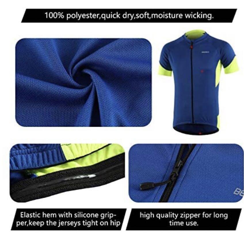 Bergrisar Men’s Cycling Jersey with Zipper Pockets, Sports Equipment ...