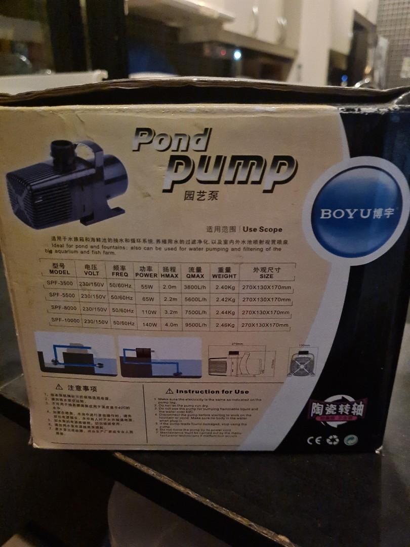 Boyu Pond Pump SPF 8000, Pet Supplies, Homes & Other Pet Accessories on ...