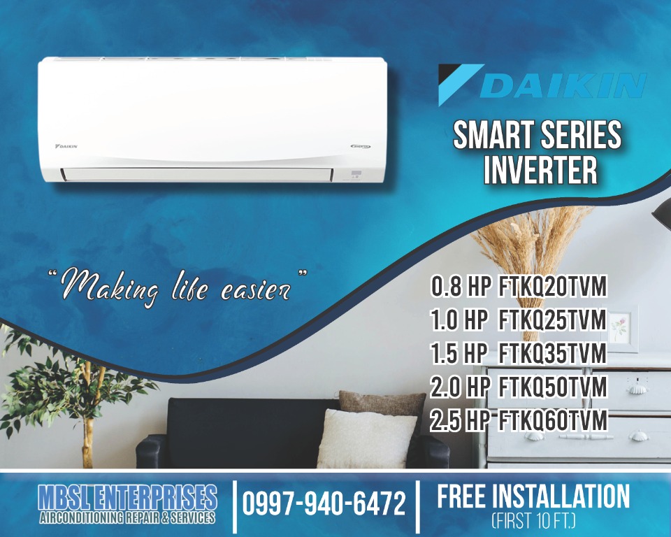 Daikin Smart Series Inverter (Split Type Air Conditioners) Free ...
