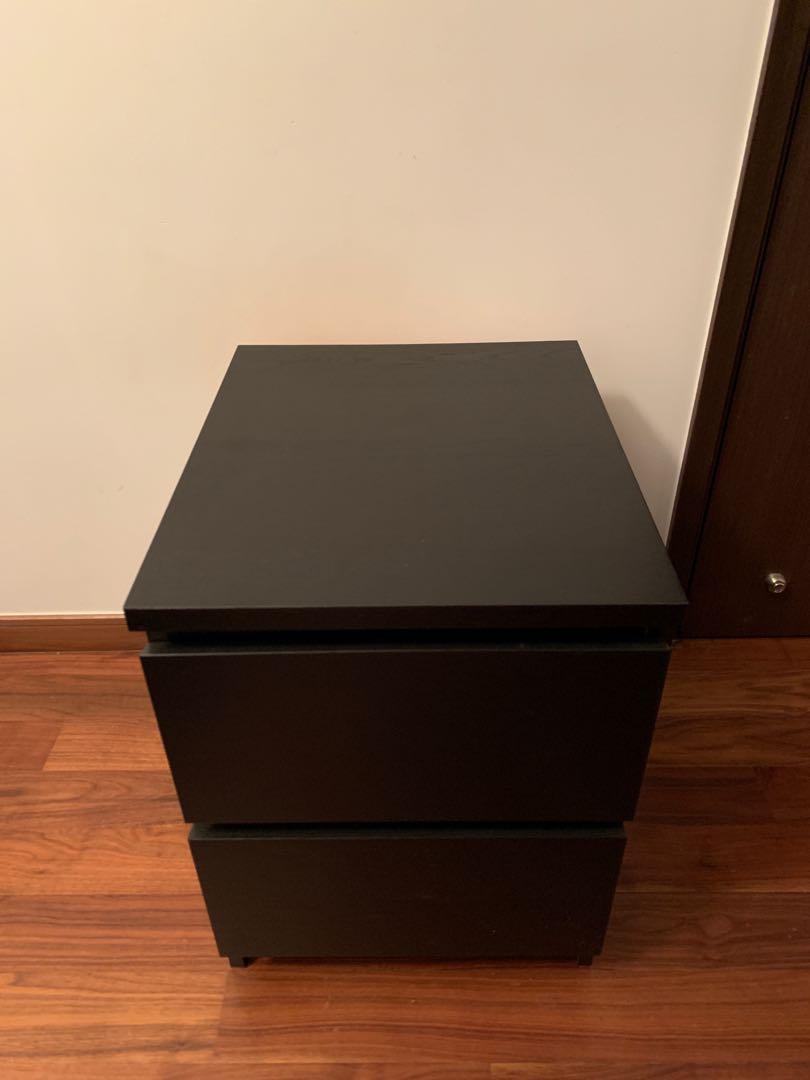 IKEA MALM Bed Side Table/Drawer, Furniture, Shelves & Drawers on Carousell