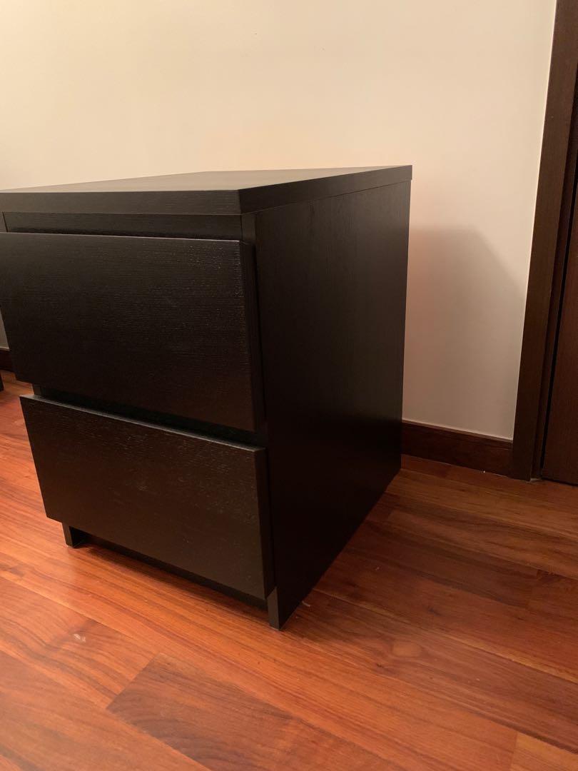 IKEA MALM Bed Side Table/Drawer, Furniture, Shelves & Drawers on Carousell