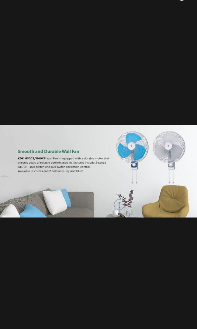 KDK Wall Fan M30CS, Furniture & Home Living, Lighting & Fans, Fans on ...