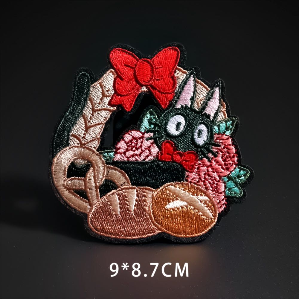 (Patch) Jiji Black Cat Kiki Delivery Service Basket Bread Studio Ghibli ...