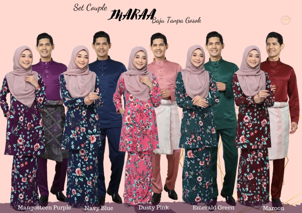 Set Couple Baju Kurung INARA - Raya 2021, Women's Fashion, Muslimah ...