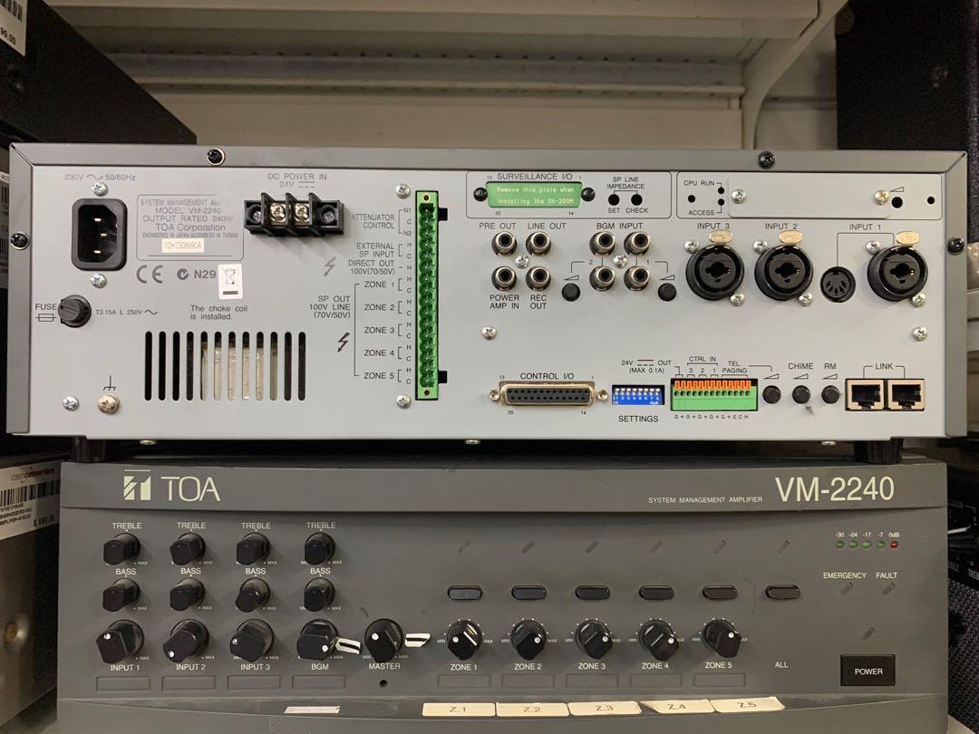 Toa VM-2240 System Management Amplifier, Audio, Other Audio Equipment on Carousell
