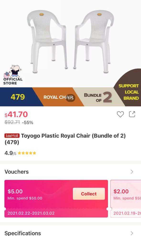 Toyogo Stackable chair, Furniture, Tables & Chairs on Carousell