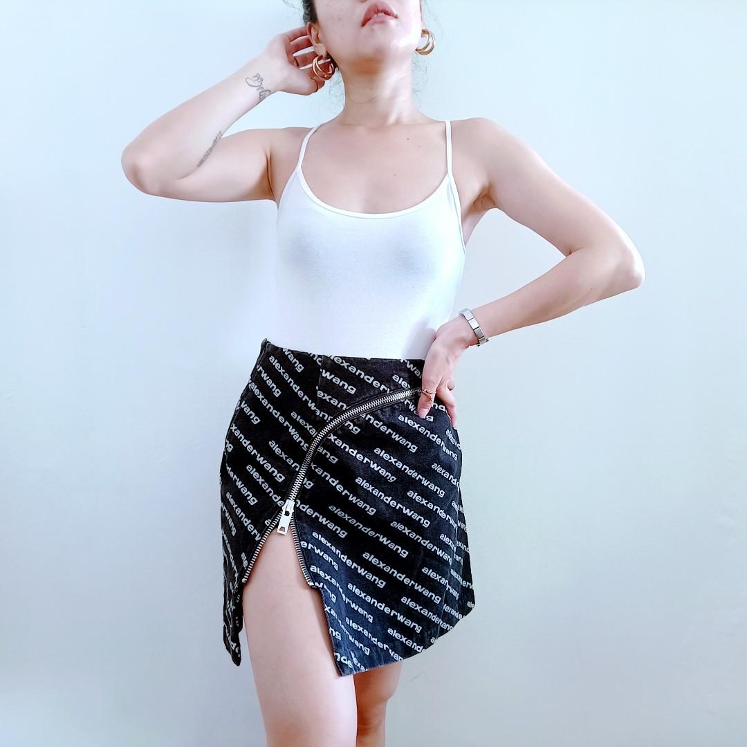 ALEXANDER WANG FRONT CURVED ZIPPED ALEXANDER WANG PRINTED ALL OVER ...