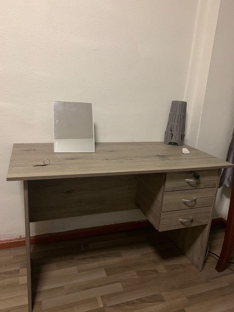 ALMOST NEW Grey Study Table, Furniture & Home Living, Furniture, Tables ...