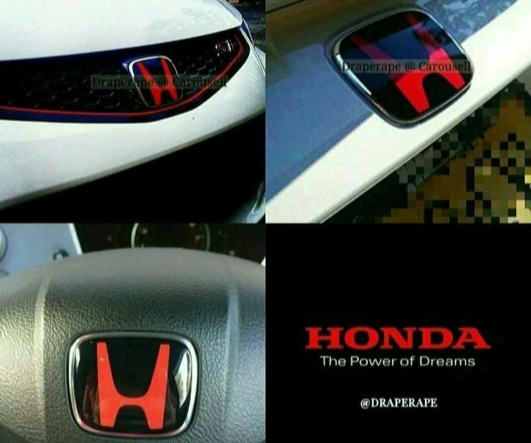 Black and Red Honda Emblem for ALL Honda Models, Car Accessories ...