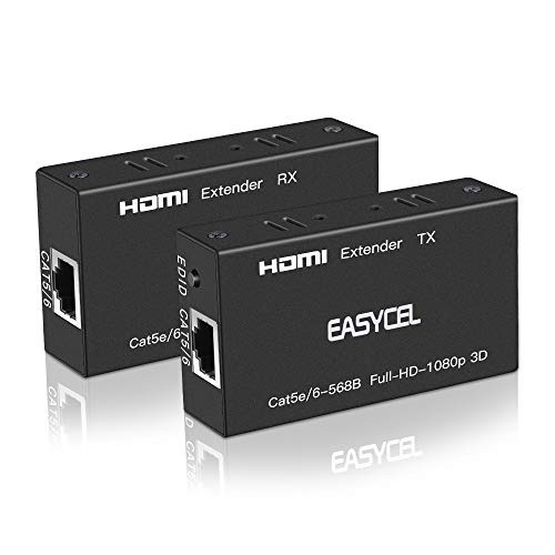EASYCEL 60M HDMI Extender(Transmitter and Receiver) Over signle RJ45 ...