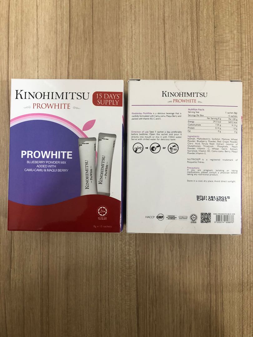Kinohimitsu Prowhite 8g X 15 sachets X 3 boxes, Health & Nutrition ...
