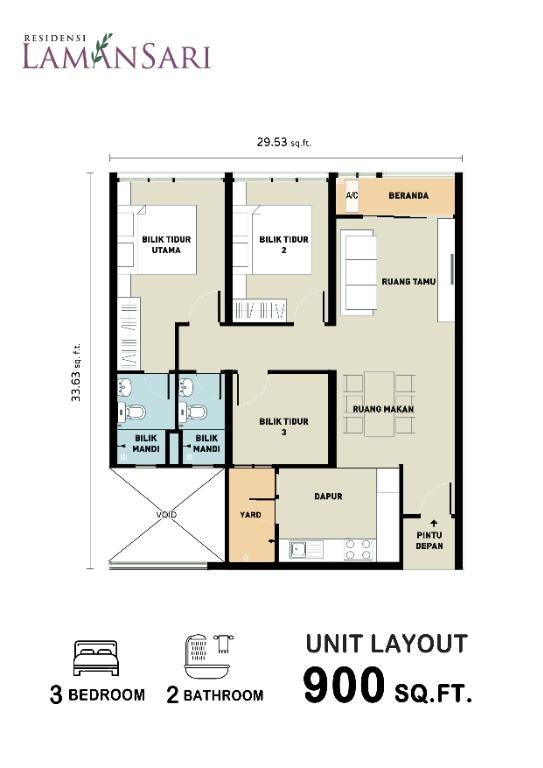 LAMAN SARI MRR2 KL 3 Bedrooms 2 Bathrooms 900sqft, Property, For Sale ...