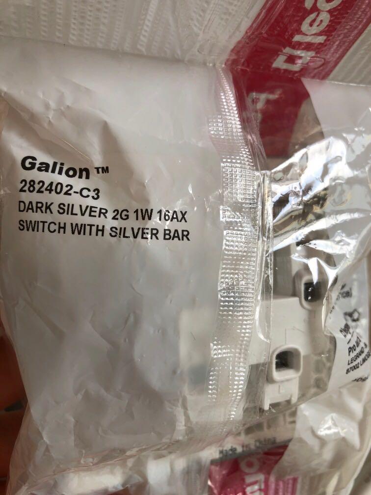 Legrand Galion Dark Silver Switches, Furniture & Home Living, Lighting ...