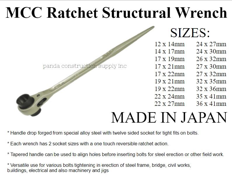 MCC Ratchet Structural Wrench, Commercial & Industrial, Construction ...