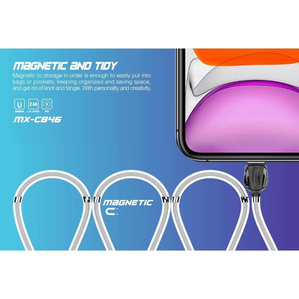 MOXOM MX-CB46 Magnetic Tidy Tangle Shape Free Cable Micro Lightning ...