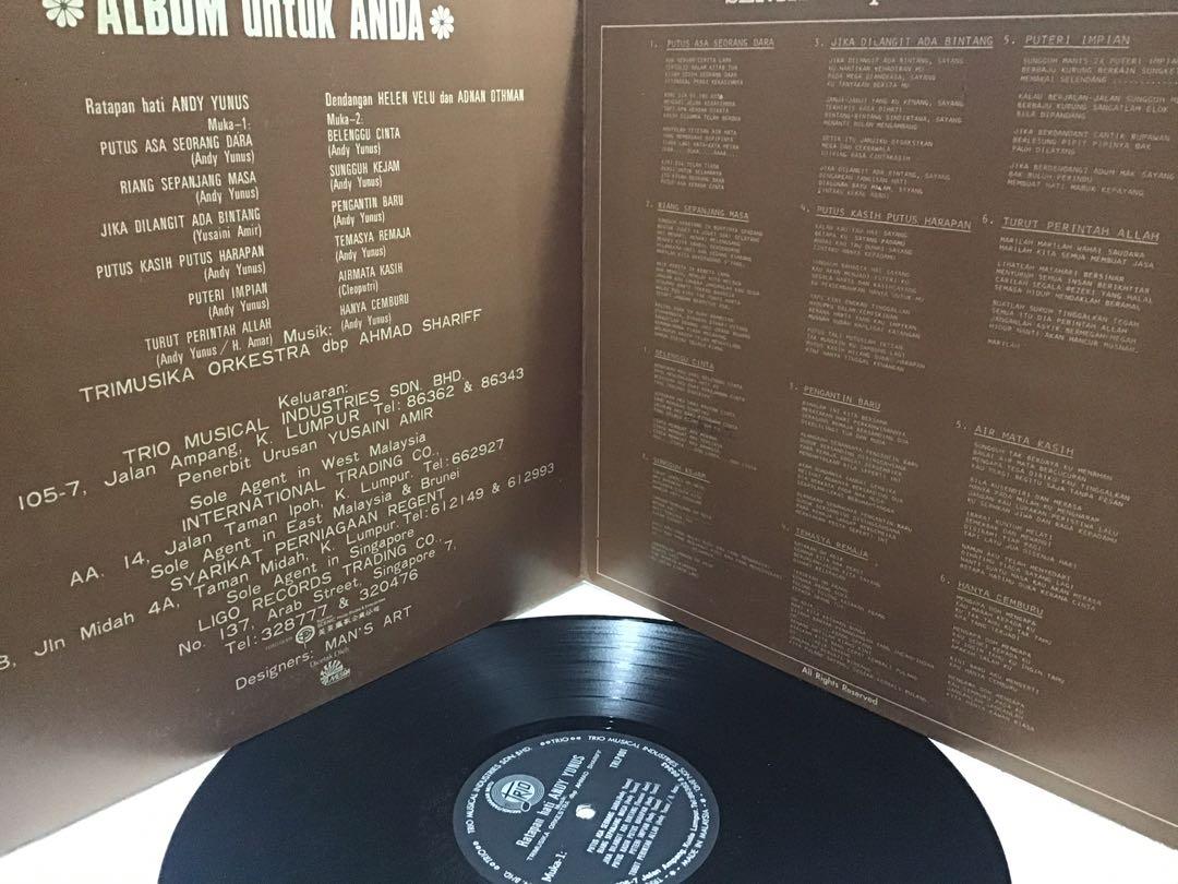 LP Andy Yunus Adnan Othman & Helen Velu VINYL RECORD Anubis Piring ...