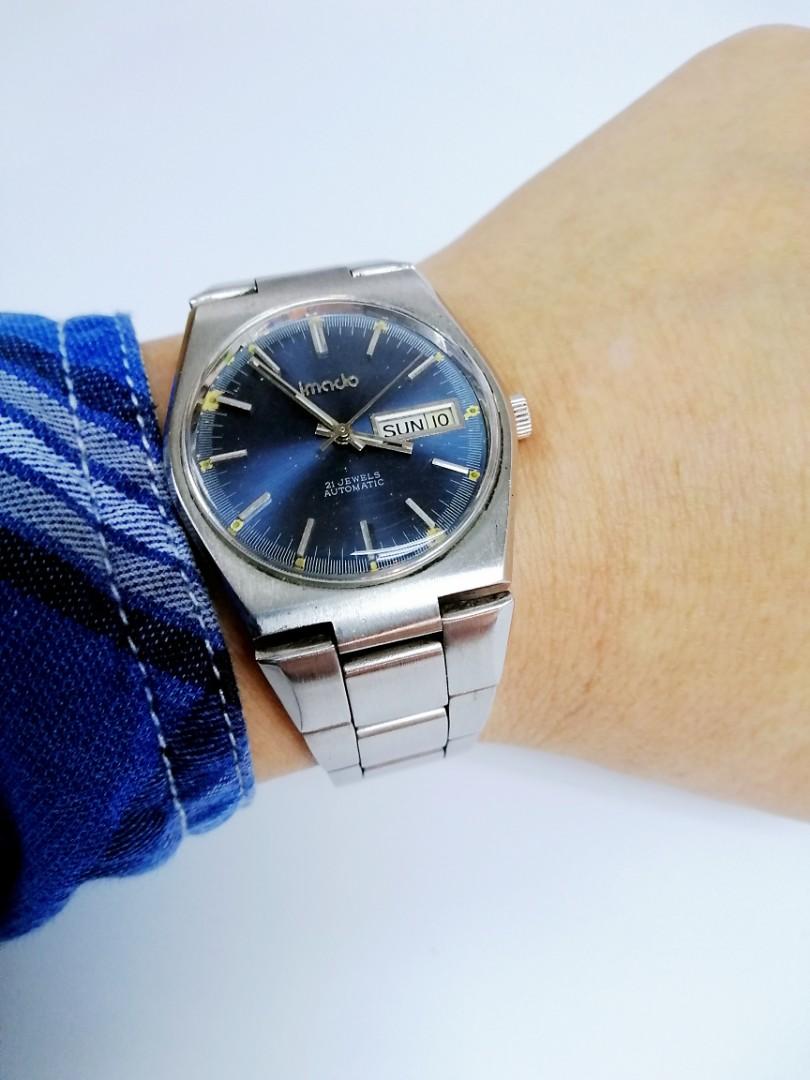 Swiss imado Watch 古董瑞士自動錶, 名牌, 手錶 - Carousell