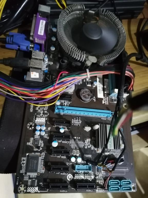 8 GPU Mining Rig Motherboard Celeron Proc 4GB RAM, Computers & Tech ...