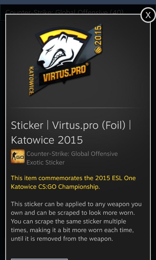 CSGO Stickers | Katowice 2015, Video Gaming, Gaming Accessories, Game ...