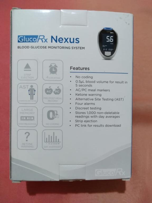 Gluco RX Nexus Blood Glucose Monitoring System, Health & Nutrition ...