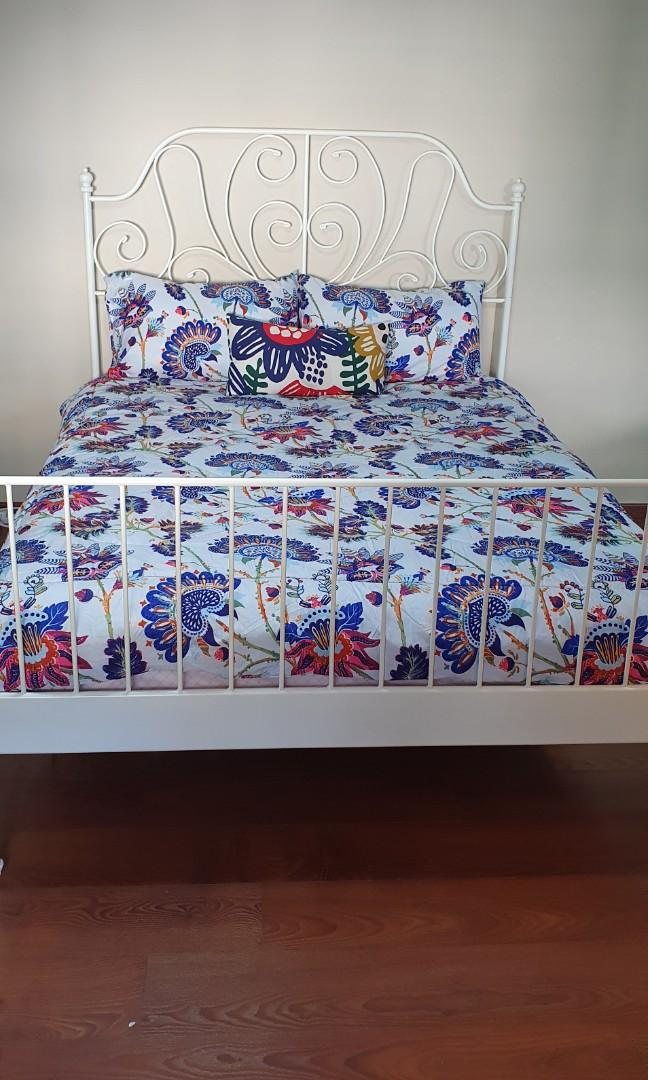 Ikea Leirvik Bed Frame - Queen Size, Furniture & Home Living, Furniture ...