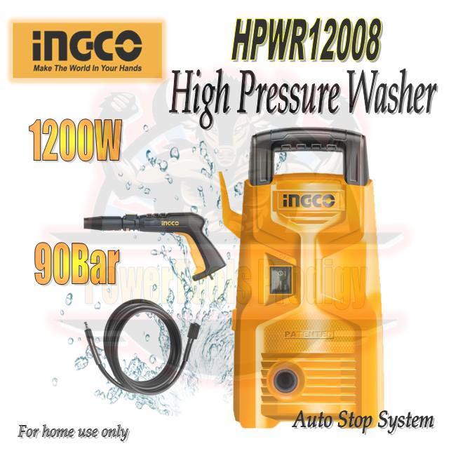 INGCO High Pressure Washer 1200W Electric Auto Stop System 90bar (1300psi): Buy Online At Best ...