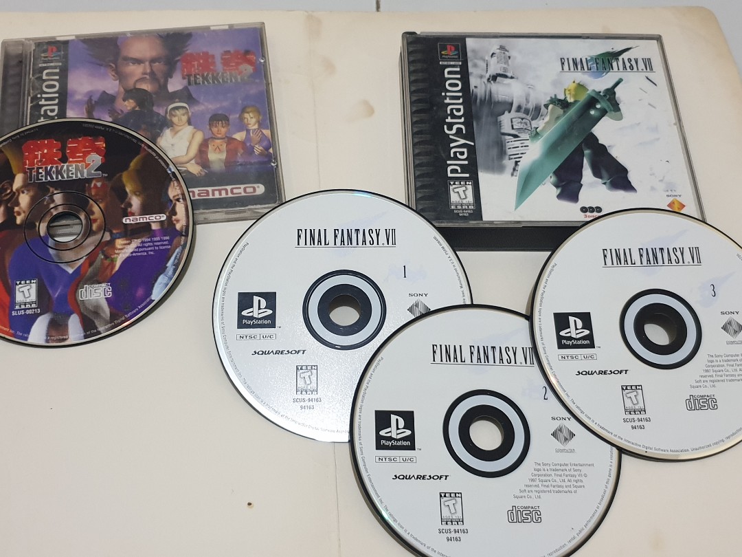 Original PlayStation 1 CD games Tekken 2 and FF7, Video Gaming, Video ...