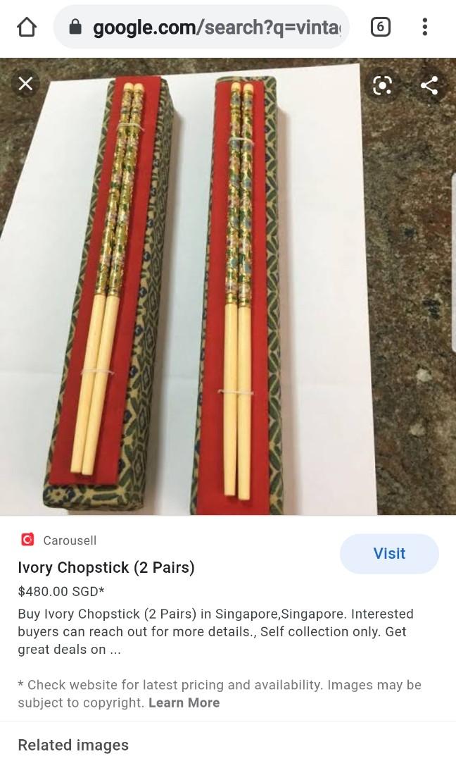 VINTAGE REAL IVORY CHOPSTICKS, Hobbies & Toys, Memorabilia ...