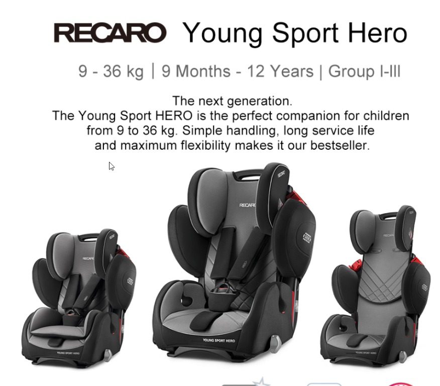 Recaro Young Sport Hero Performance Black, Babies & Kids, Going Out ...