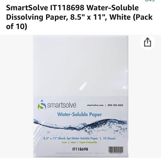 smartsolve water soluble dissolving paper 8.5 inch x 11 inch paper soap ...